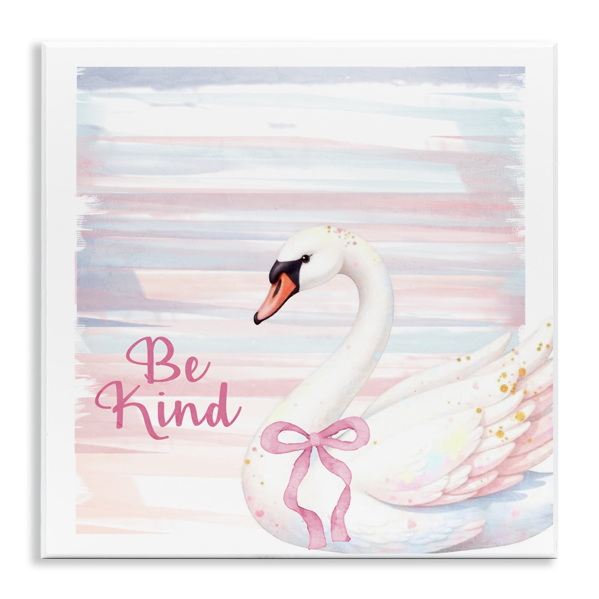 Be Kind Pastel Swan Wall Plaque Art, design by Kim Allen - Walmart.com