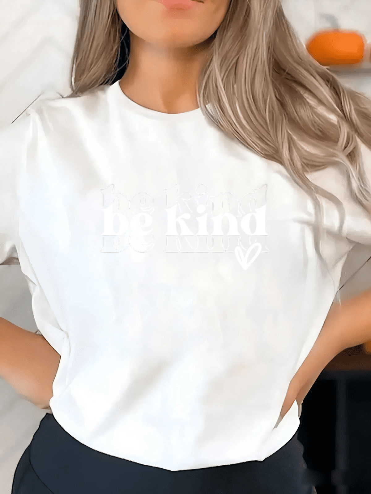 Be Kind Positive Message with Minimalist Font Style Unisex T-Shirt, for men & women, up to size ...