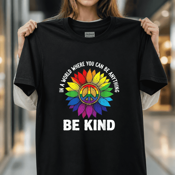 Be Kind Pride Shirt Rainbow Sunflower Peace LGBTQ Gay Pride Unisex T ...
