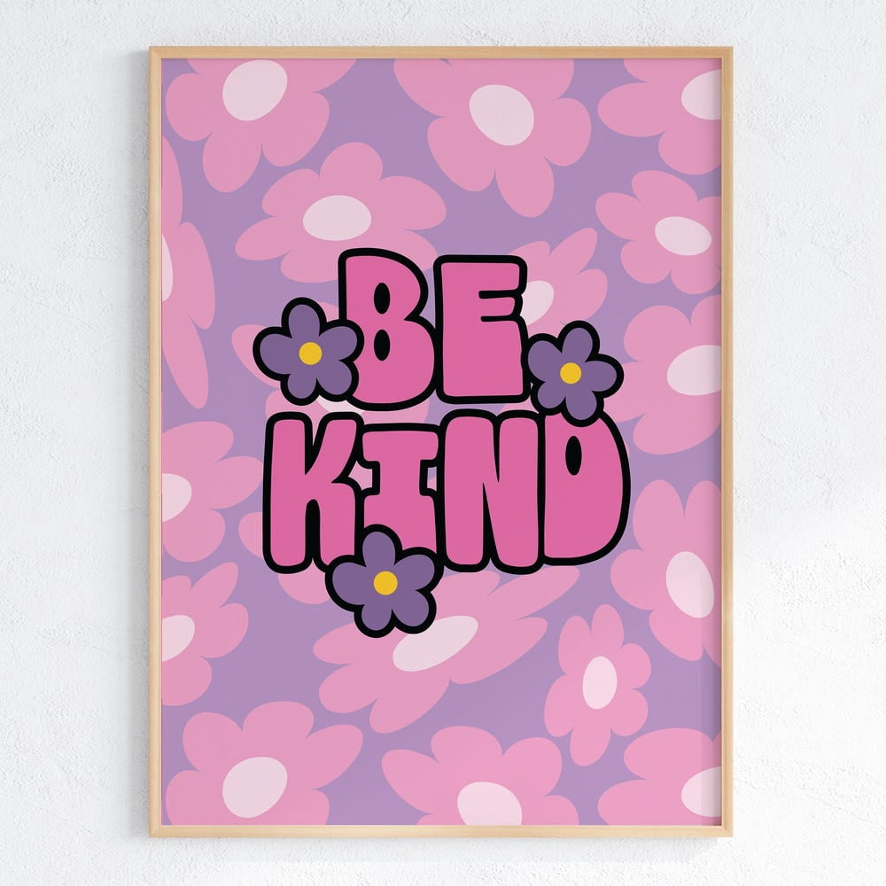 Be Kind Print Cute Retro Wall Art Print Wall Art Quotes Retro Poster ...