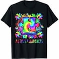 Be Kind Puzzle Pieces Tie Dye Autism Awareness Month Puzzle T-Shirt ...
