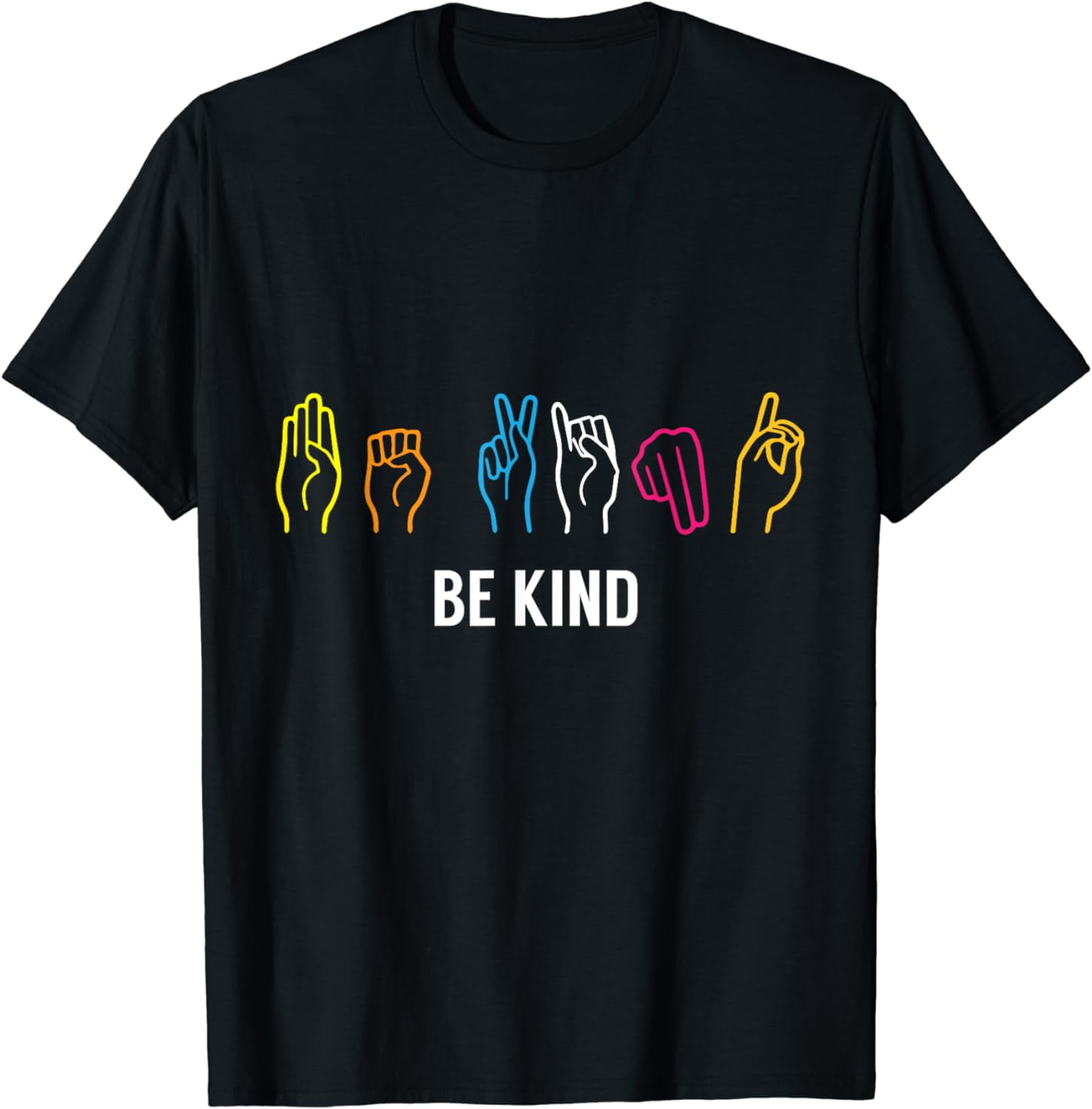 Be Kind Sign Language ASL Kindness Hand Talking Finger Signs T-Shirt ...