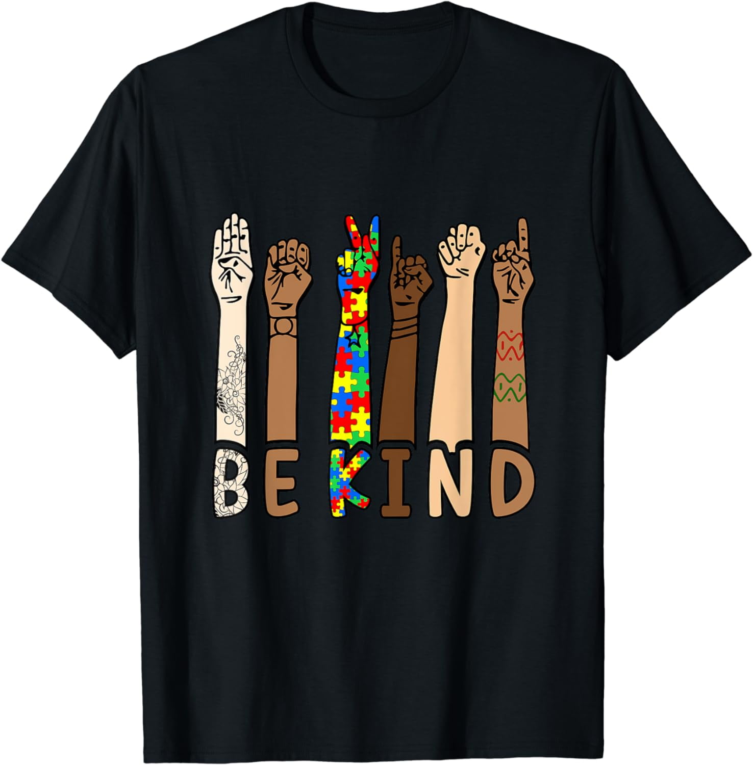 Be Kind Sign Language Hand Talking Teachers Interpreter ASL T-Shirt ...