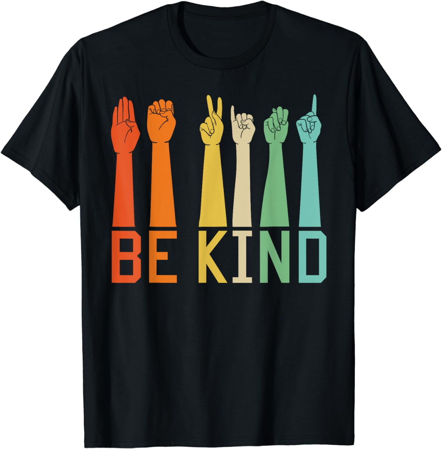Be Kind Sign Language Hand Talking Teachers Interpreter ASL T-Shirt ...