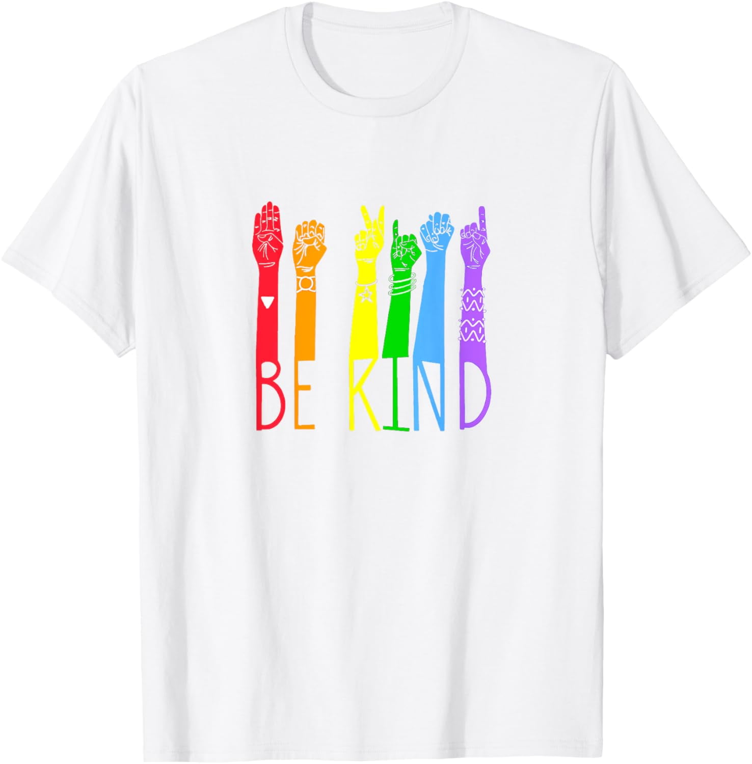 Be Kind Sign Language Hand Talking Teachers LGBTQ+ASL T-Shirt - Walmart.com