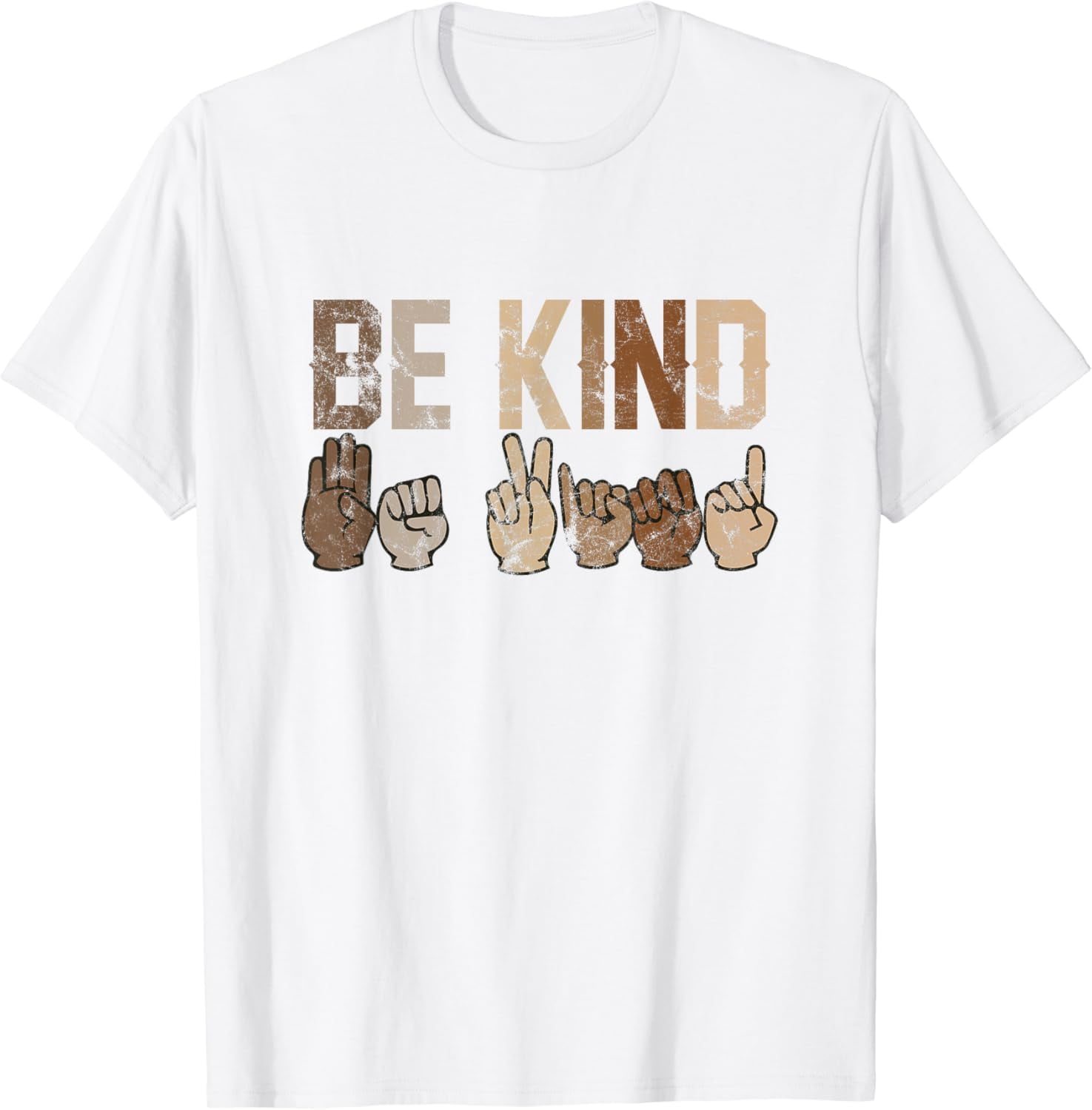 Be Kind Sign Language Racial Equality Teachers melanin ASL T-Shirt ...