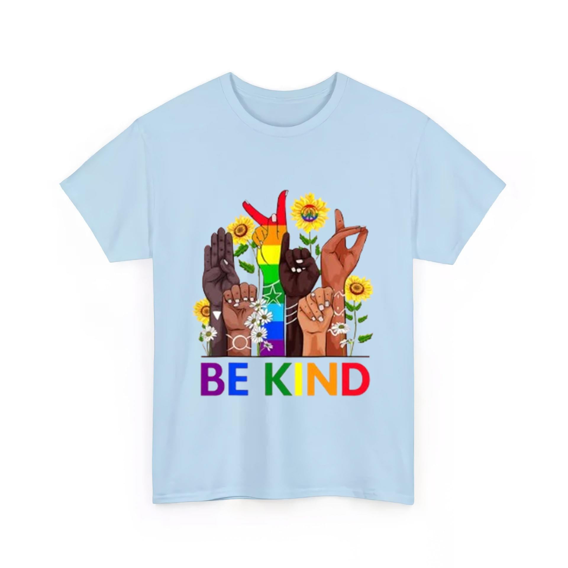Be Kind Sign Language Shirt, Kindness Rainbow Hand Shirt-C - Walmart.com