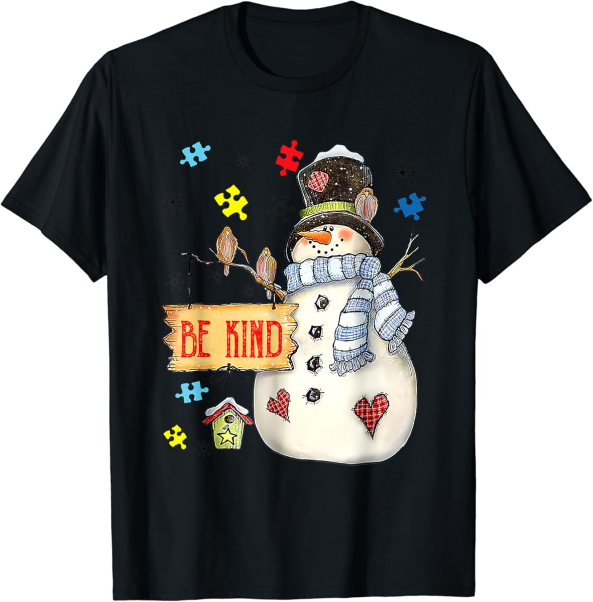 Be Kind Snowman Puzzle Autism Awareness Family T-Shirt - Walmart.com