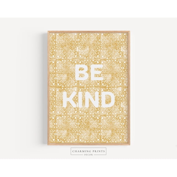 Be Kind Soft Yellow Nursery Quote Poster, Unframed Size 12x18 - Walmart.com