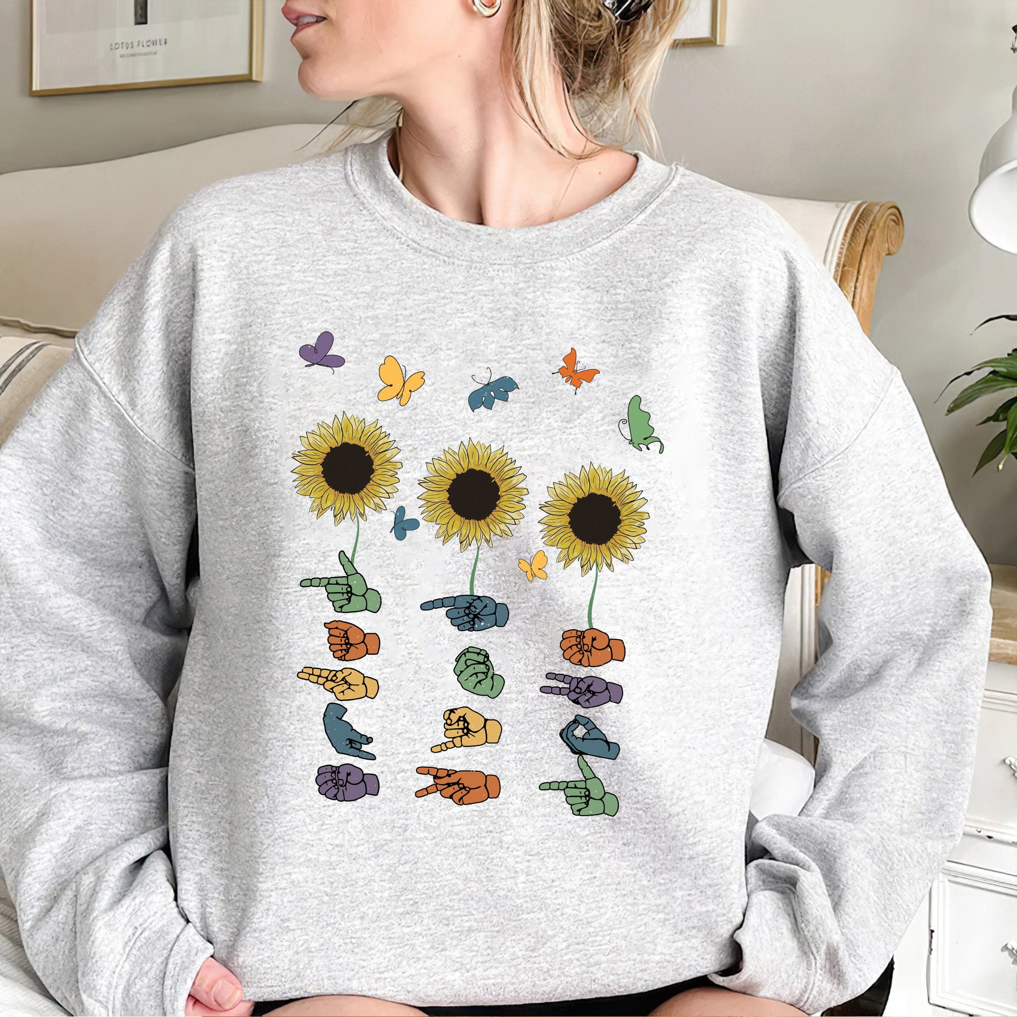 Be Kind Sunflower ASL Shirt, Sign Hand Shirt, Sign Language Shirt ...