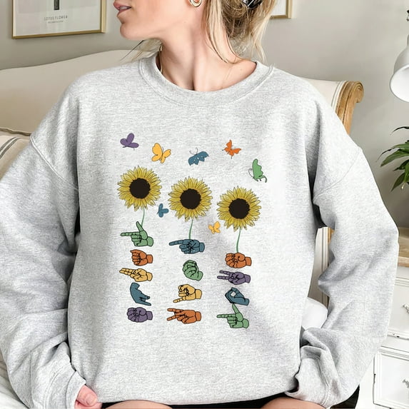 Be Kind Sunflower ASL Shirt, Sign Hand Shirt, Sign Language Shirt ...