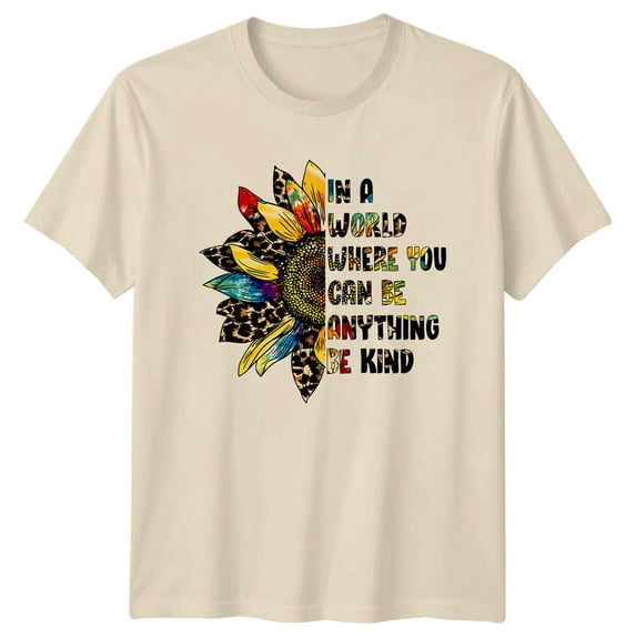 Be Kind Sunflower Leopard T-Shirt, In A World Where You Can Be ...