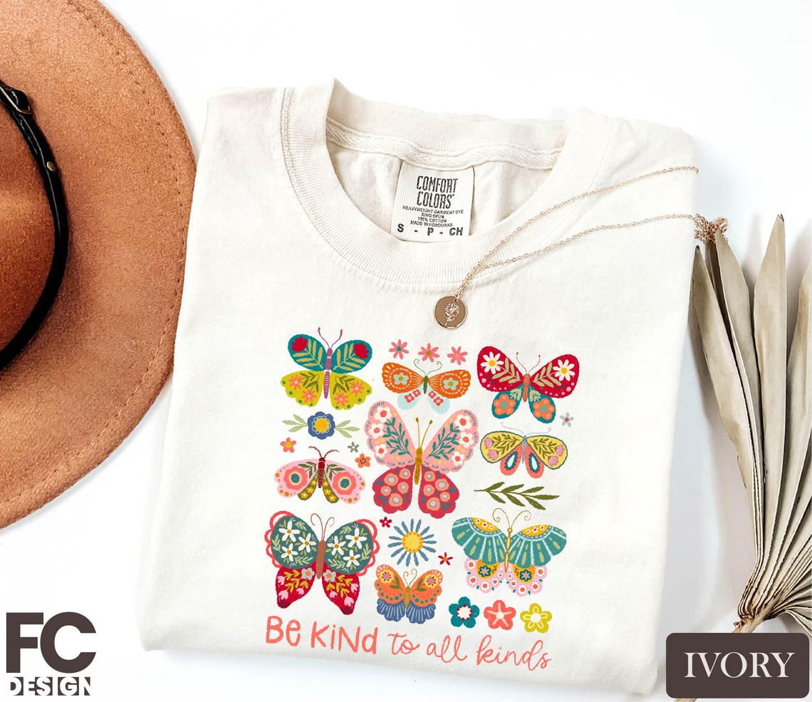 Be Kind To All Kinds Shirt, Butterfly Kindness Tee, Motivational ...