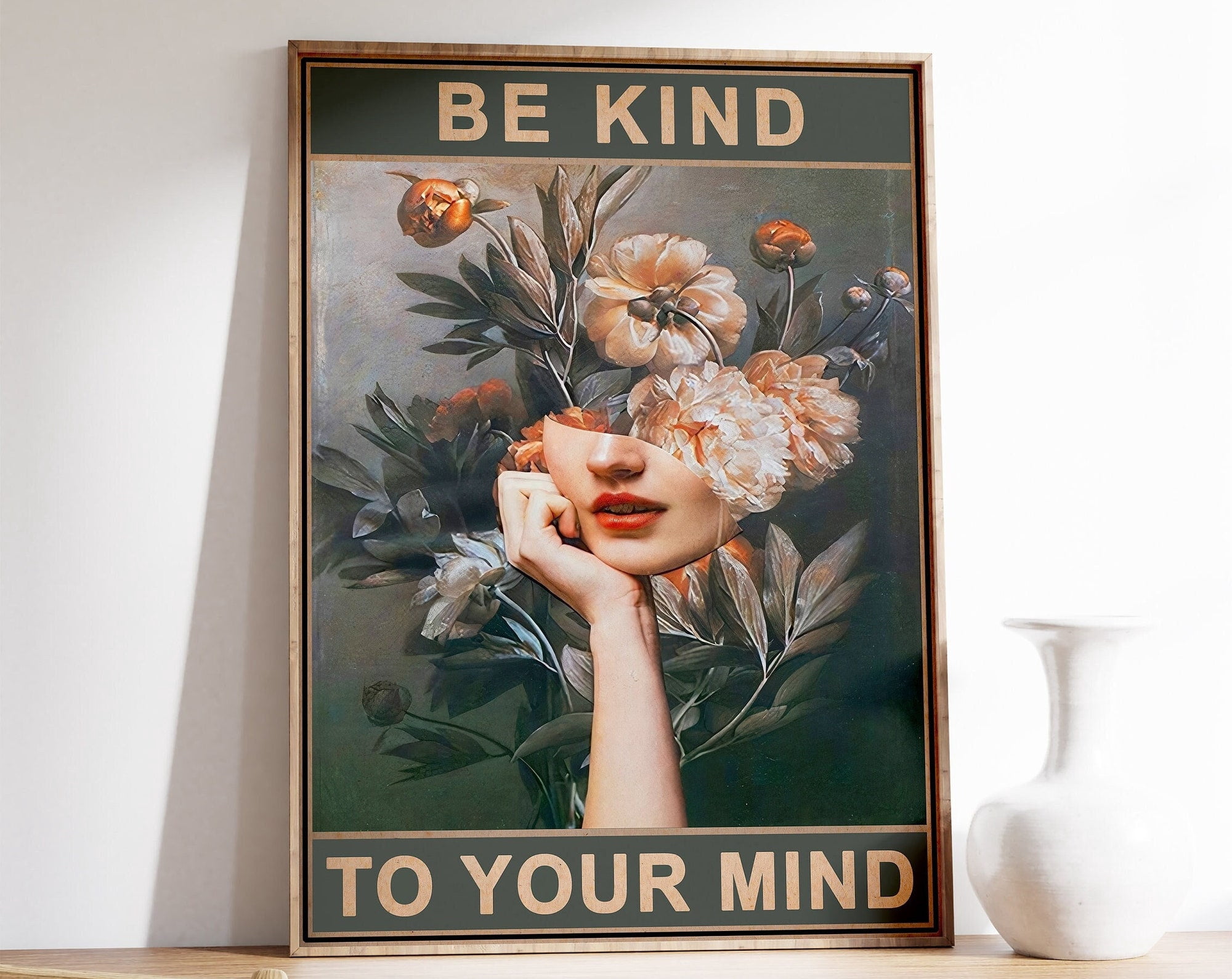 Be Kind To Your Mind Floral Poster Wall Art - Walmart.com