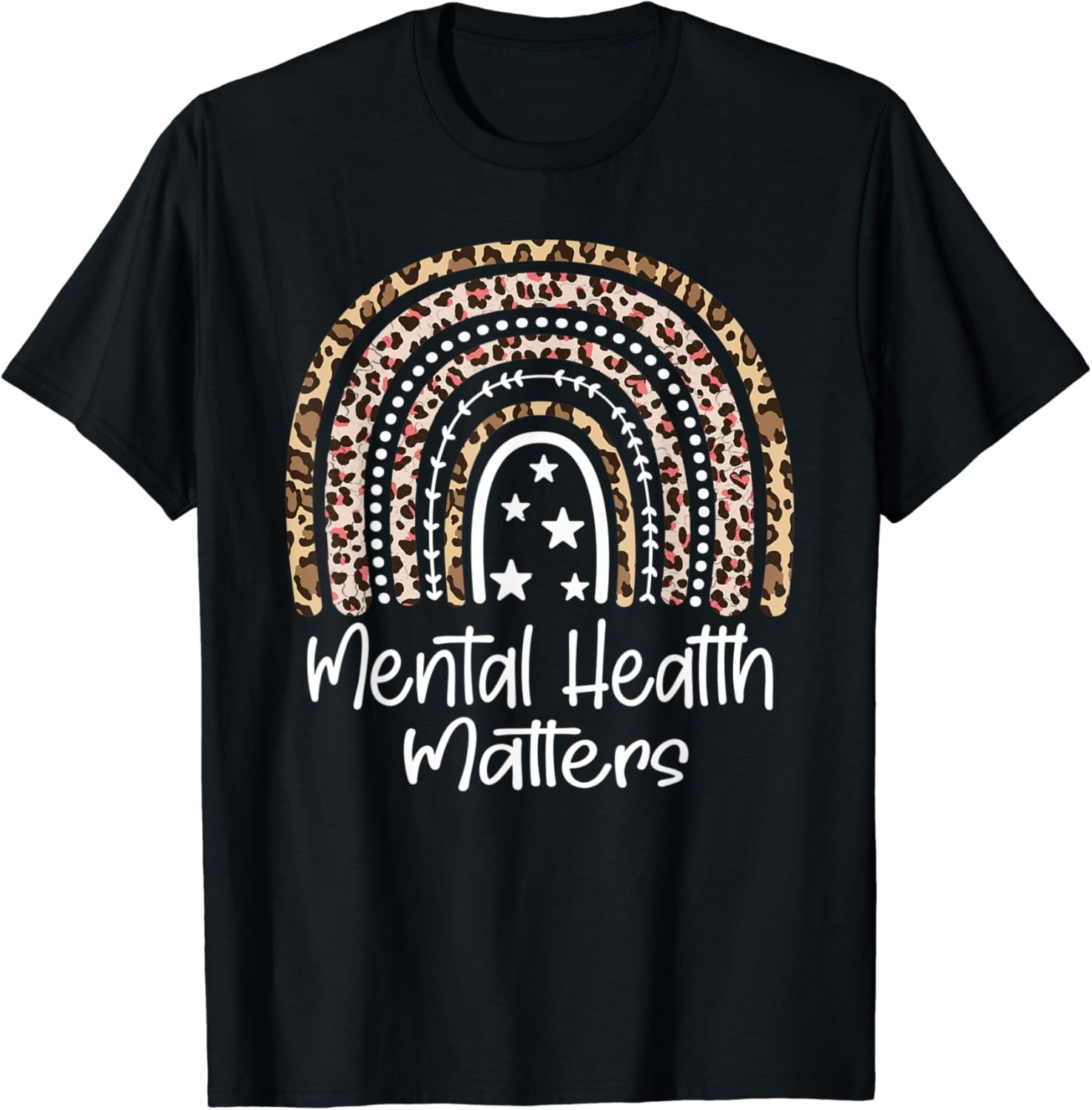 Be Kind To Your Mind Mental Health Awareness Leopard Rainbow T-Shirt mens t shirt，black，women ...