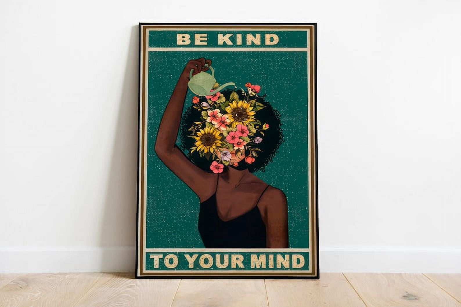 Be Kind To Your Mind Poster, Vintage Positivity Art, Retro Motivational ...