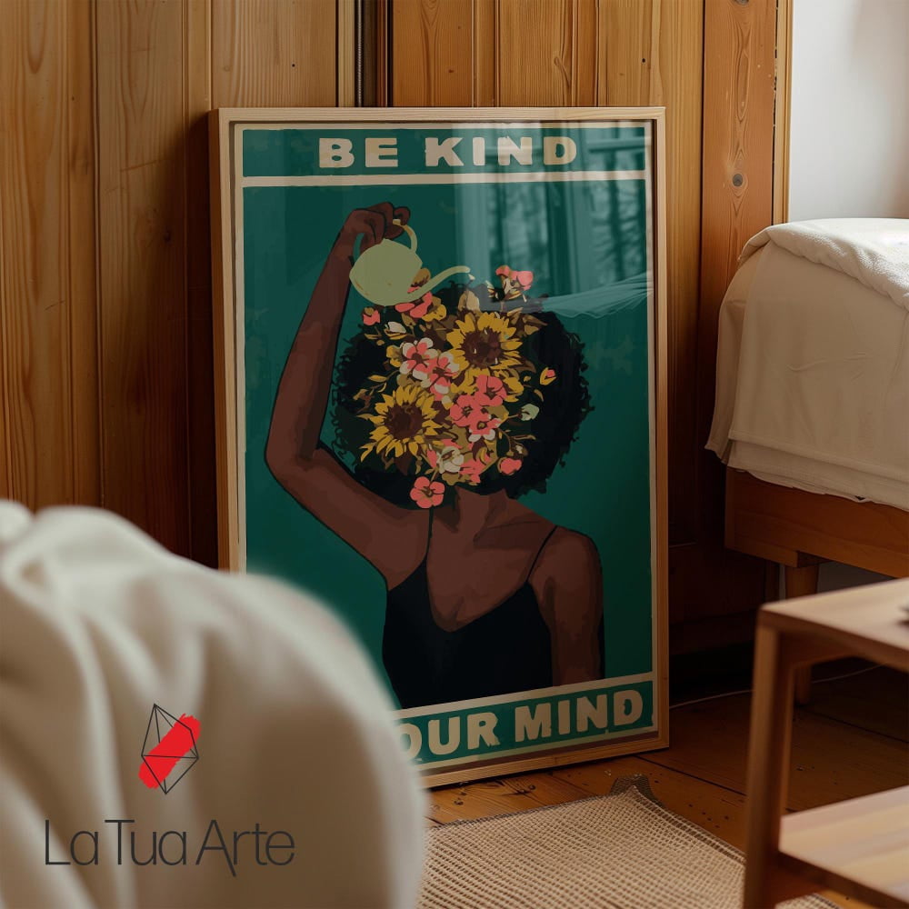 Be Kind To Your Mind Vintage Poster: Surreal Floral Wall Art - Walmart.com