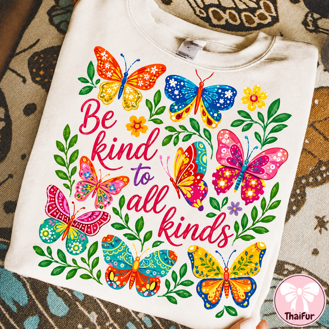 Be Kind to All Kinds Comfort Colors Shirt, Butterfly Floral Graphic Tee ...