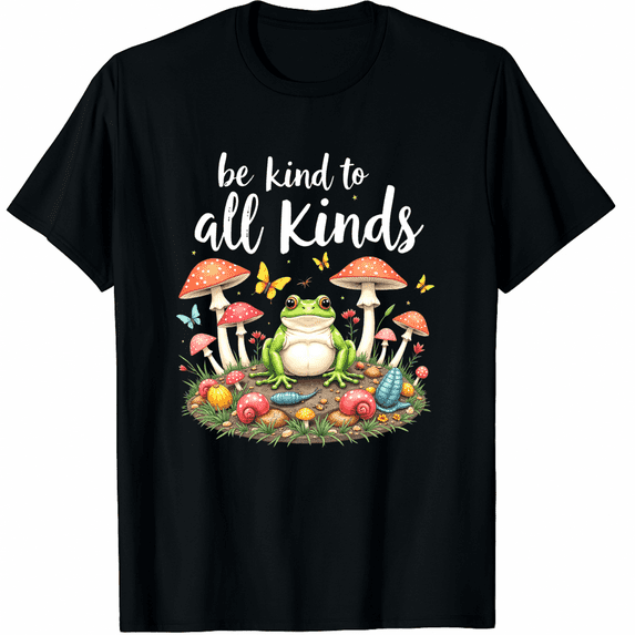 Be Kind to All Kinds Goblincore Aesthetic Nature Camping Graphic Black ...