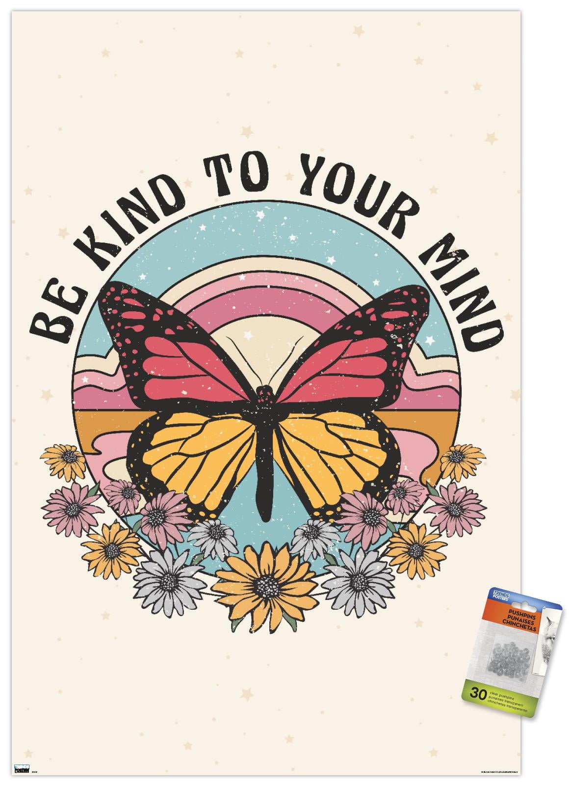 Be Kind to Your Mind Wall Poster with Push Pins, 22.375" x 34 ...