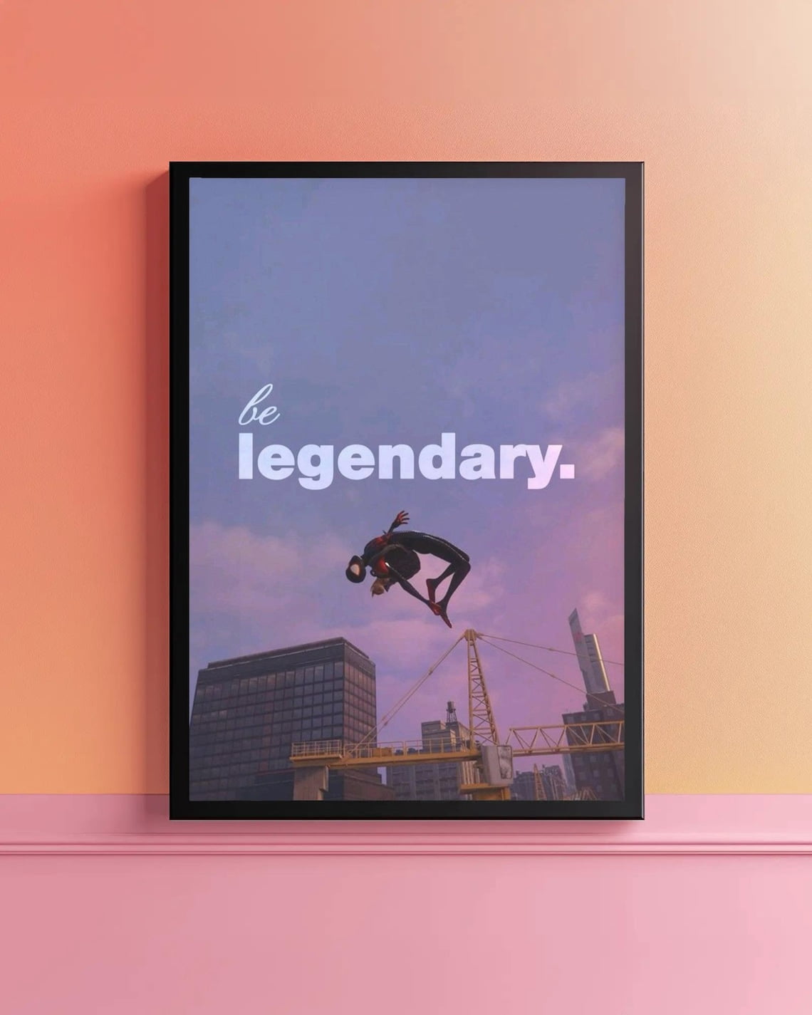 Be Legendary Art Miles Morales Superhero Wall Decor Aesthetic Gamer ...