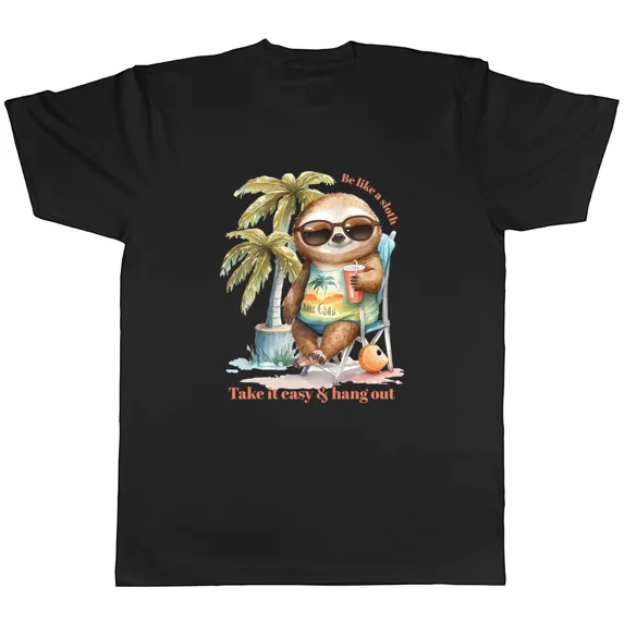 Be Like A Sloth Take It Easy And Hang Out Funny Animal Humor Print ...