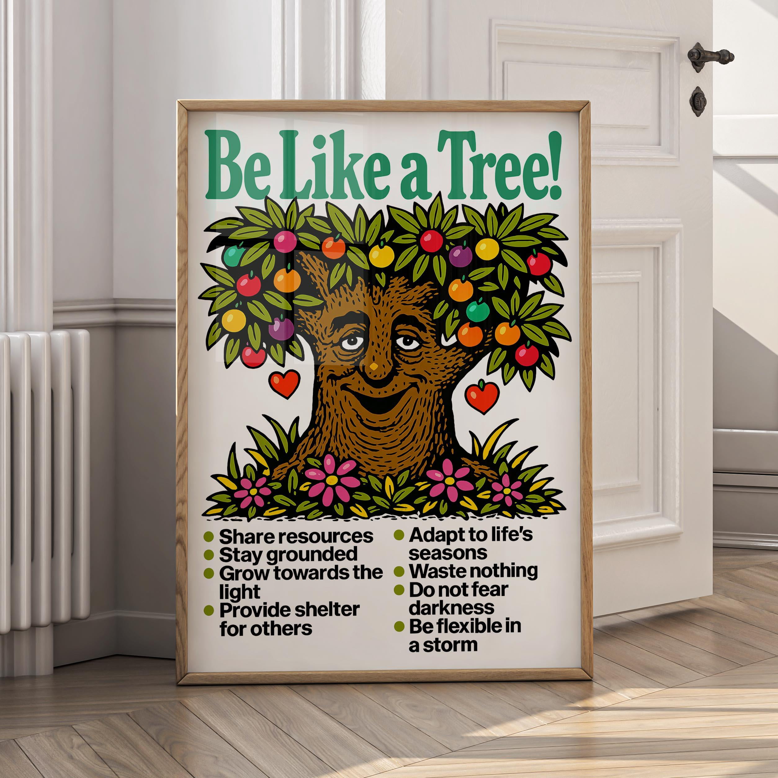 Be Like A Tree Motivational Wall Art – Inspirational Nature Quote ...