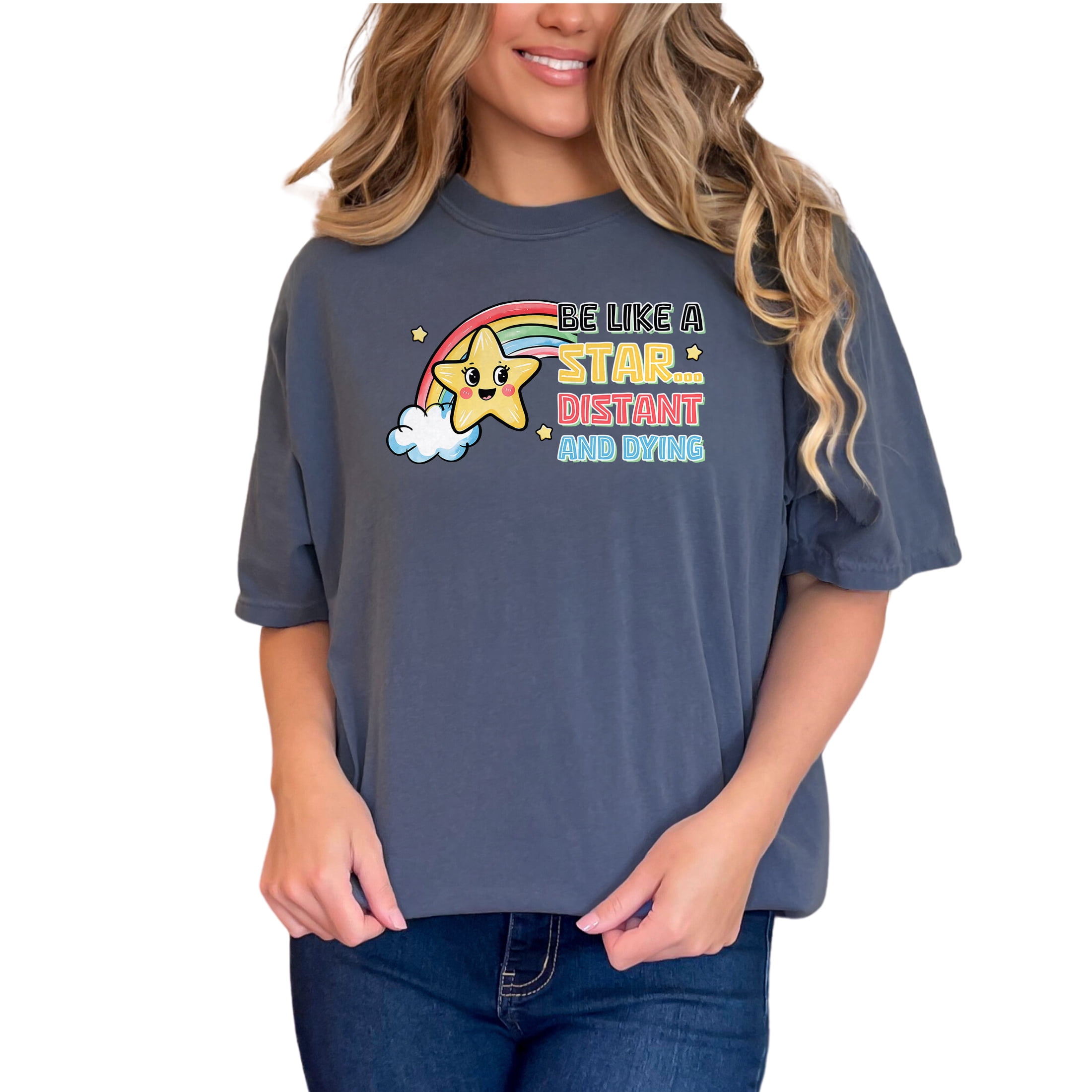 Be Like a Star T-Shirt, Funny Star Shirt, Rainbow Graphic Tee, Cute ...
