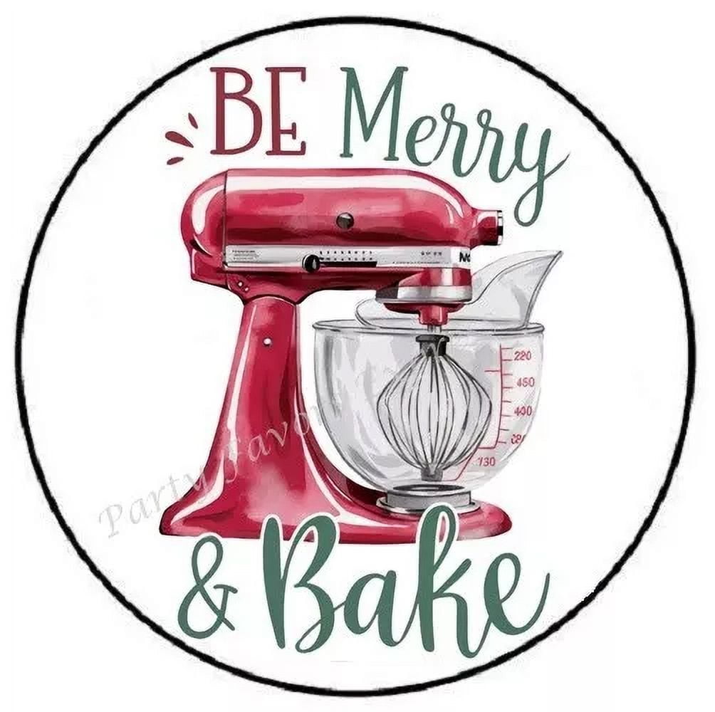Be Merry And Bake Baking Christmas Stickers Party Favors Phone Decal ...