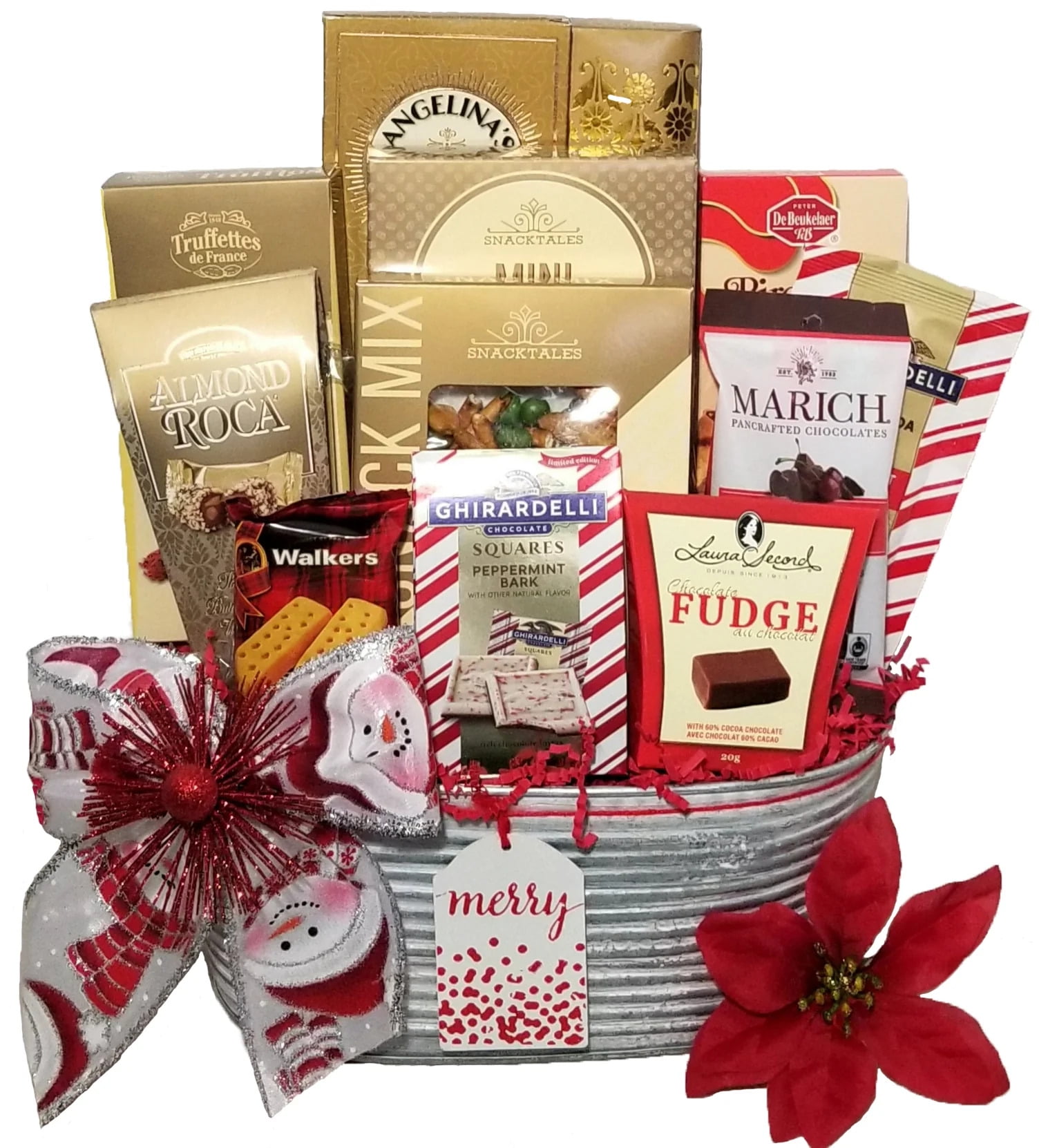 Be Merry Gourmet Food Gift Basket - Holiday Christmas Gift Basket ...