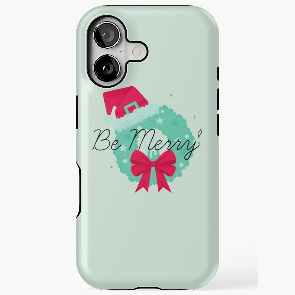 Be Merry Joyful Holiday Greeting Quote with iPhone 17 16 15 14 13 12 11 ...