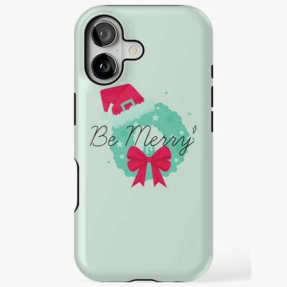 Be Merry Joyful Holiday Greeting Quote with iPhone 17 16 15 14 13 12 11 ...