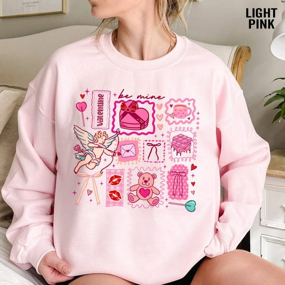 Be Mine Coquette Valentin Sweatshirt, Preppy Valentin Day Sweater ...