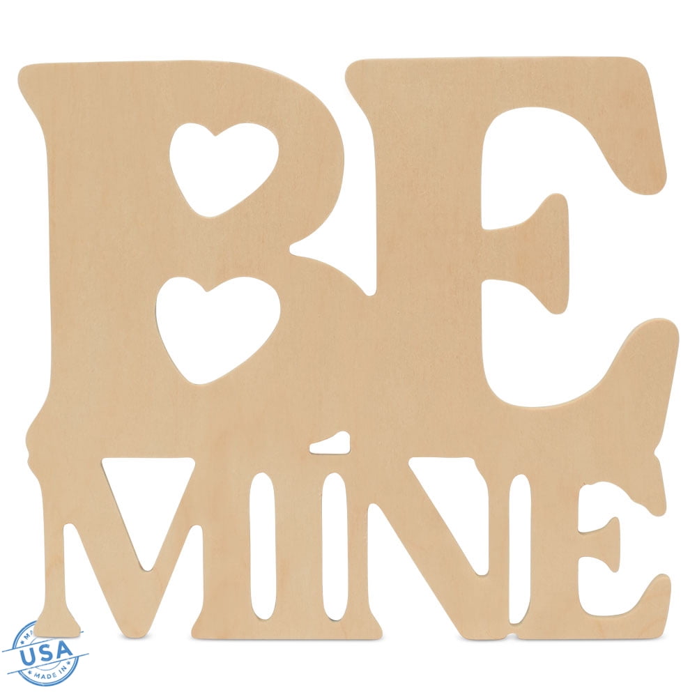 Be Mine Wood Cutouts 12 inches, Pack of 3 Wood Sign for Valentines Day ...