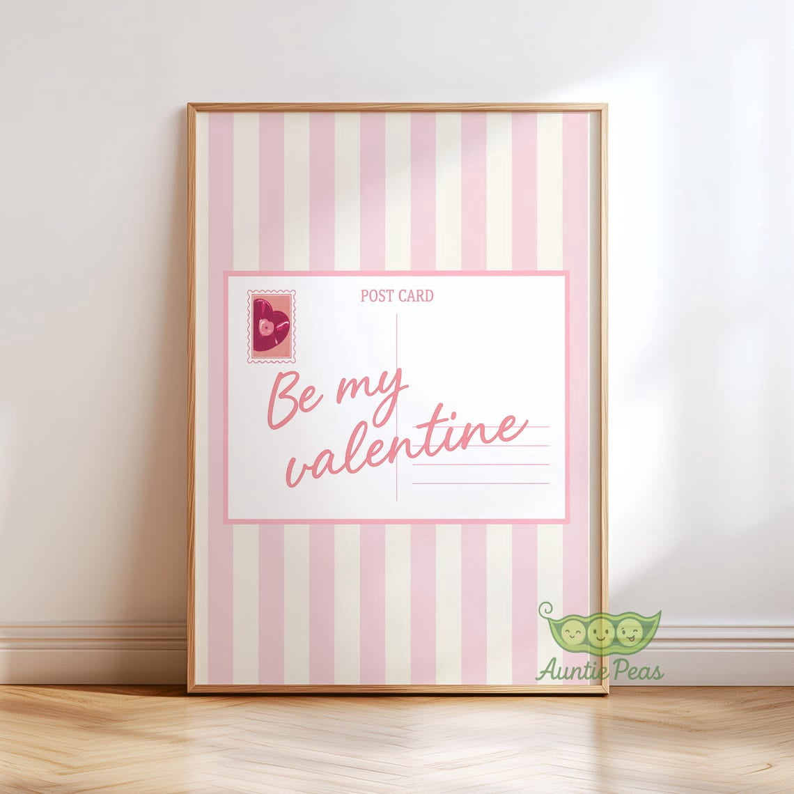 Be My Valentine Wall Art Romantic Postcard Valentines Day Couple ...
