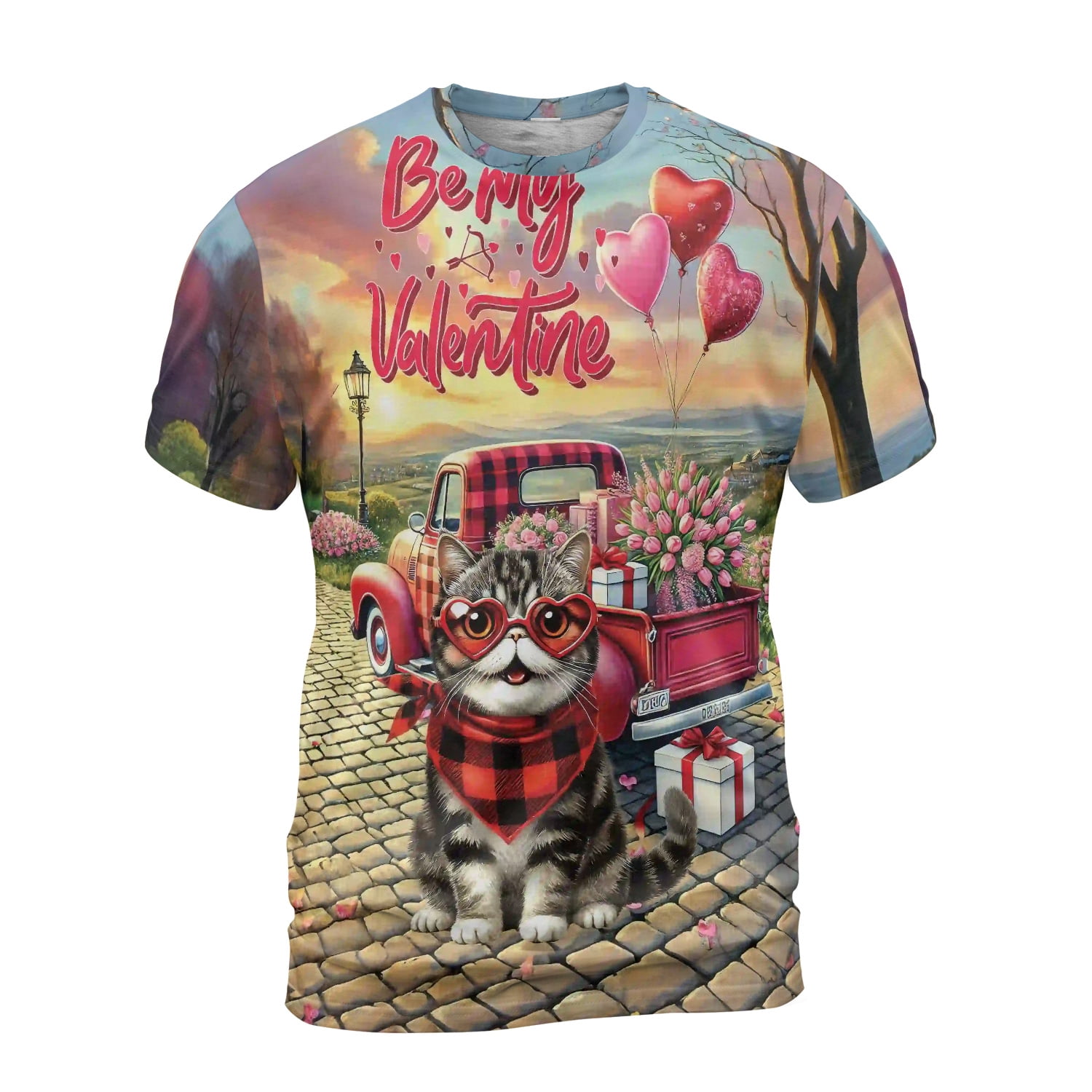 Be My Valentine's Exotic Shorthair Truck Full of Love Flower Balloon ...