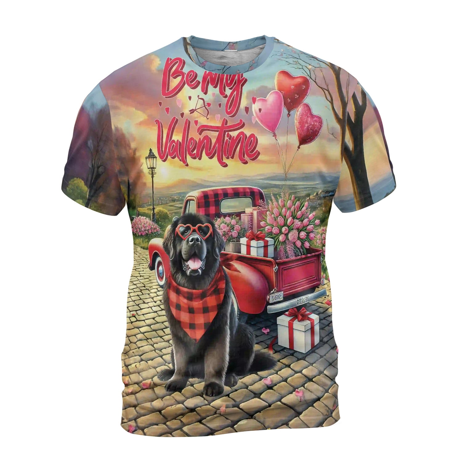 Be My Valentine's Newfoundland Truck Full of Love Flower Balloon All ...