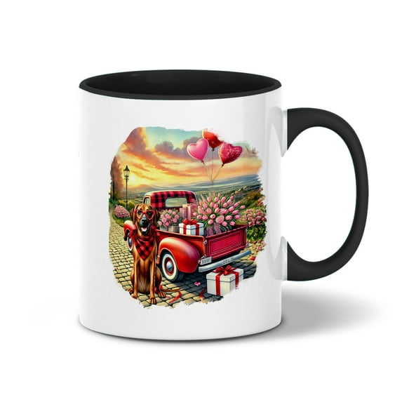 Be My Valentine's Rhodesian Ridgeback Truck Full of Love Flower Balloon ...