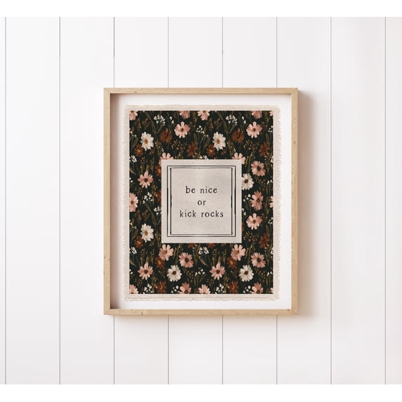 Be Nice Or Kick Rocks Poster Vintage Style Wall Decor Physical Poster ...