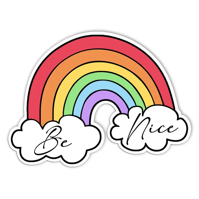 Be Nice Sticker Rainbows Matte Stickers Safety Car Decals Phone Decal ...