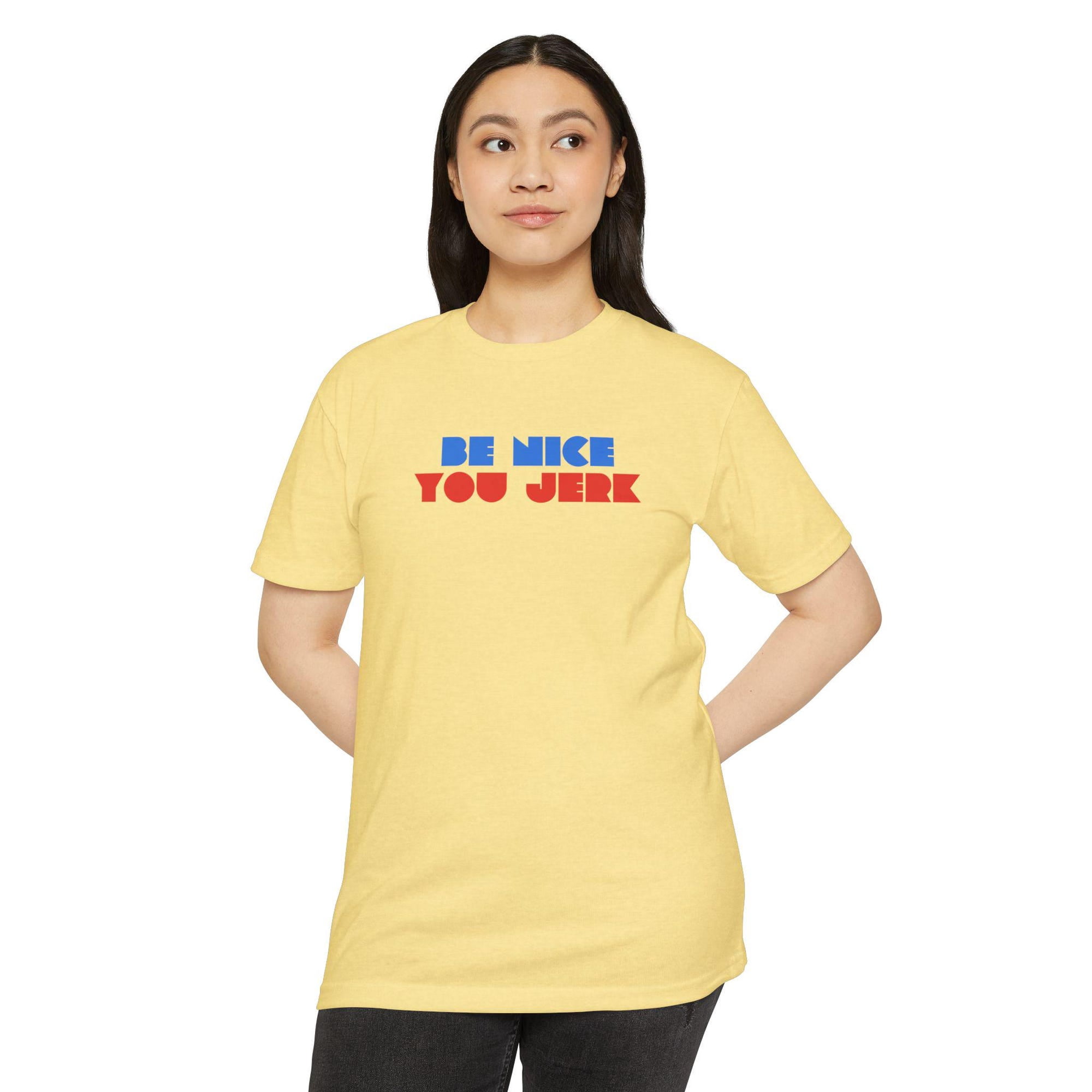 Be Nice You Jerk retro lettering TShirt Typography Soft Tee - Walmart.com