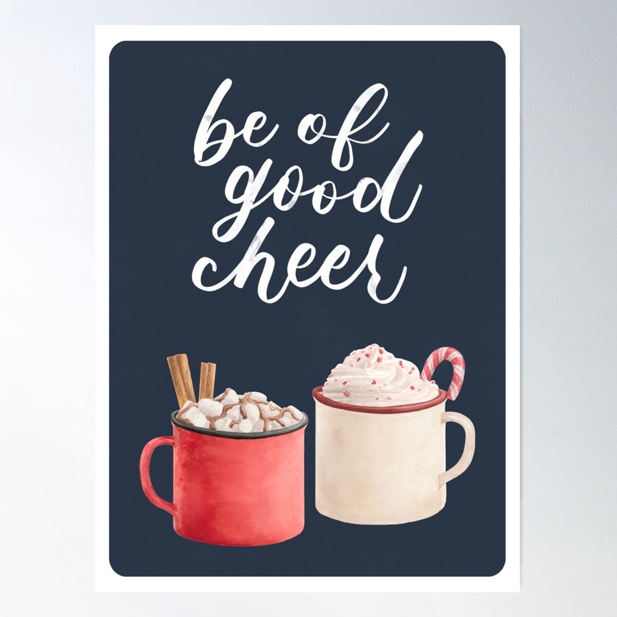 Be Of Good Cheer Hot Chocolate Painting Poster Wall Art, Modern Wall ...