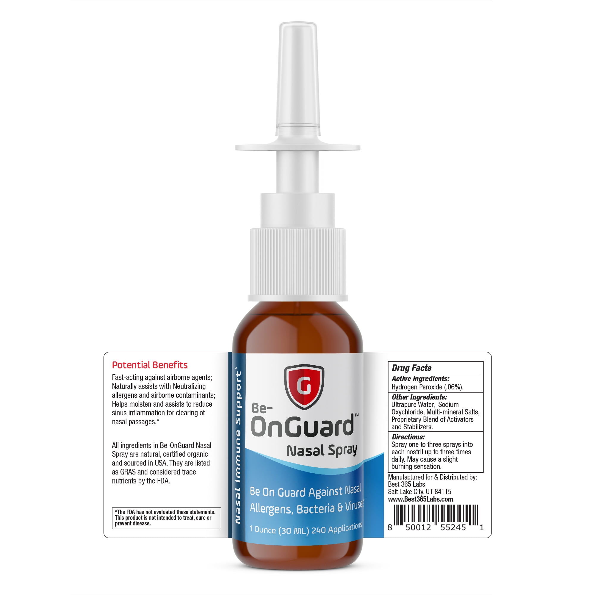 Be-Onguard Nasal Spray Fast Acting Sinus and Allergy Relief - Walmart.com