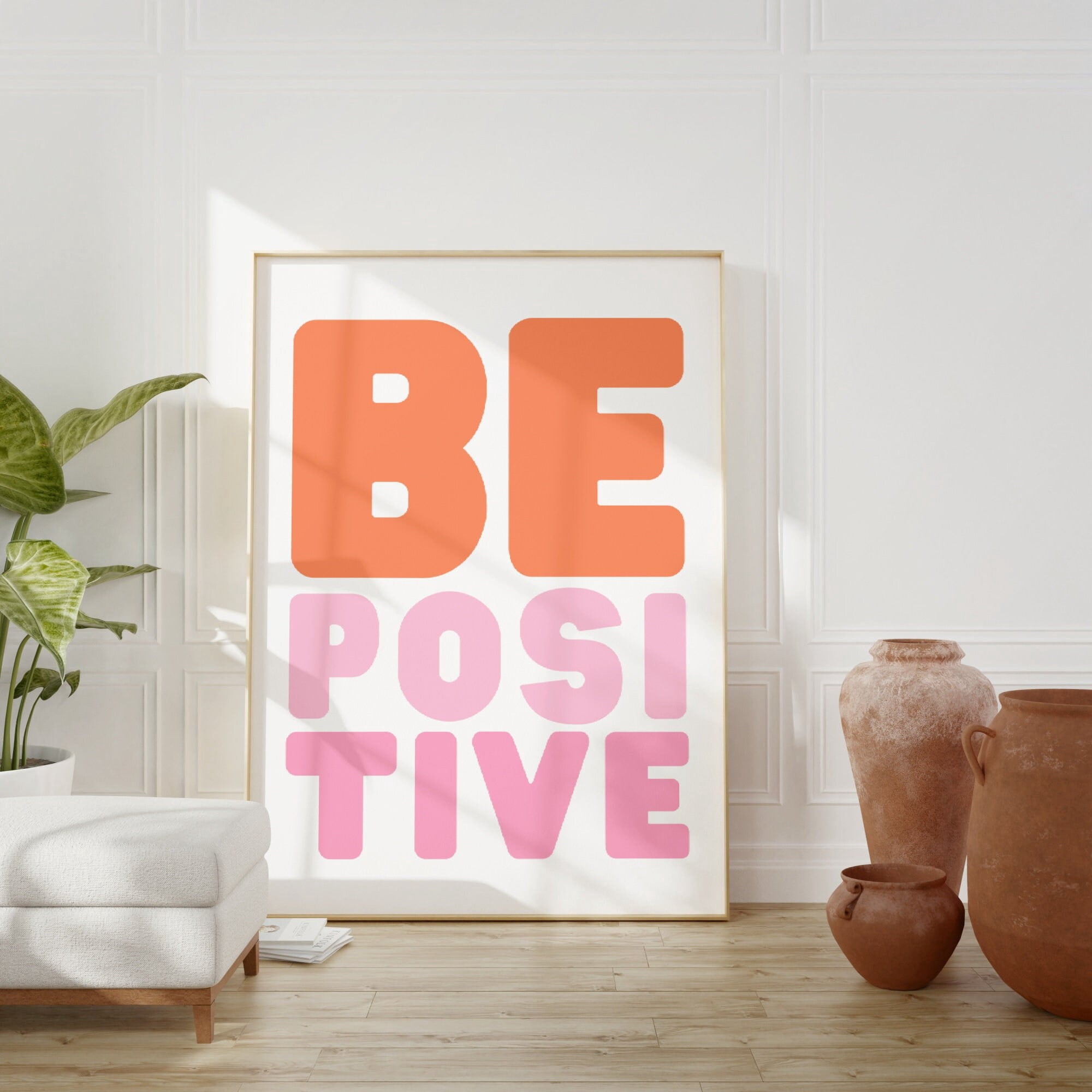 Be Positive Quote Illustration Affirmation Print Men.Tal Health Poster ...
