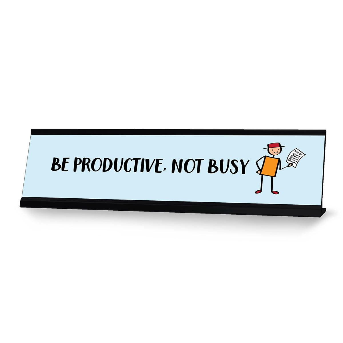 Be Productive, Not Busy Stick People Desk Sign, Novelty Nameplate (2 x ...