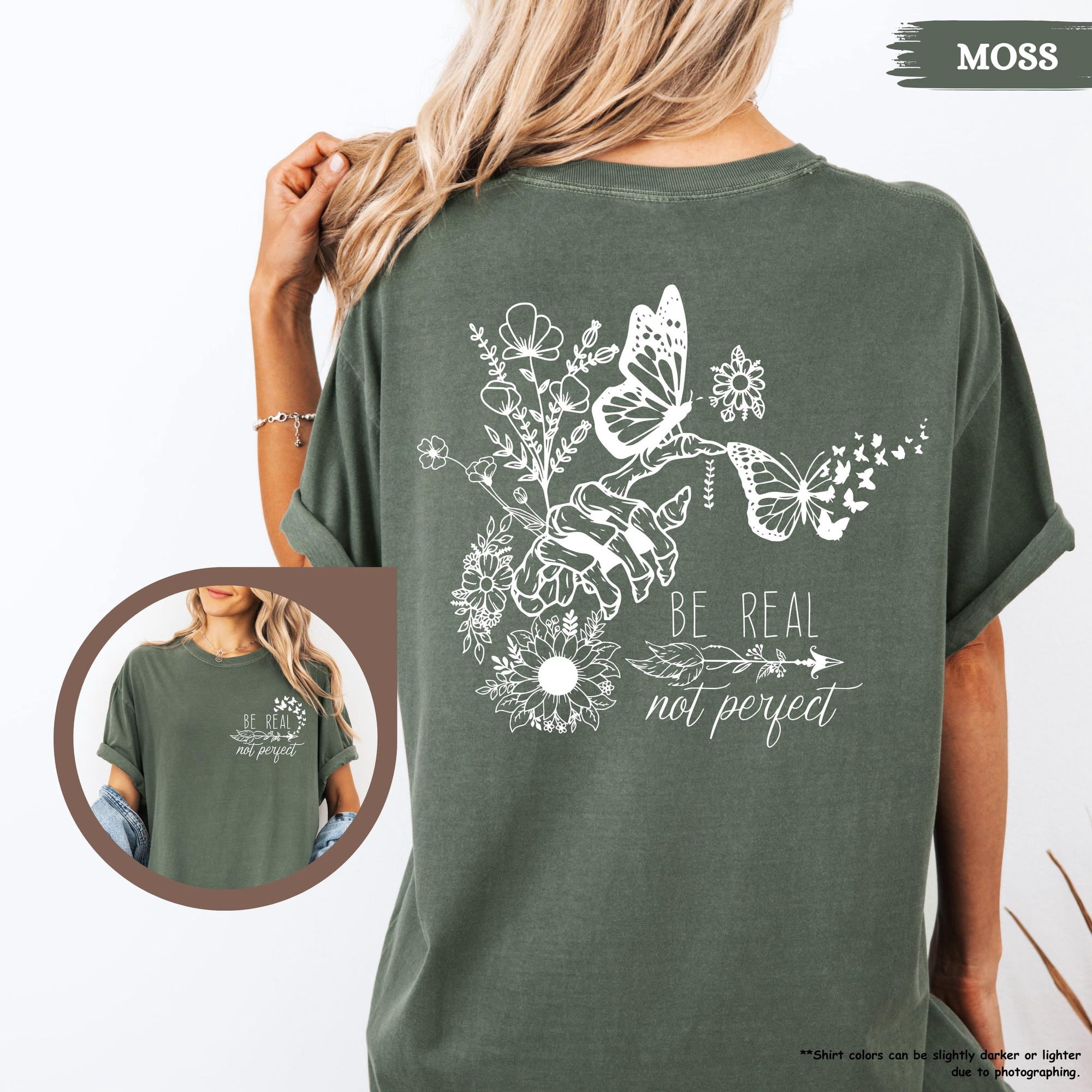 Be Real Not Perfect Shirt Mental Health Woman Tee Inspirational Mom ...