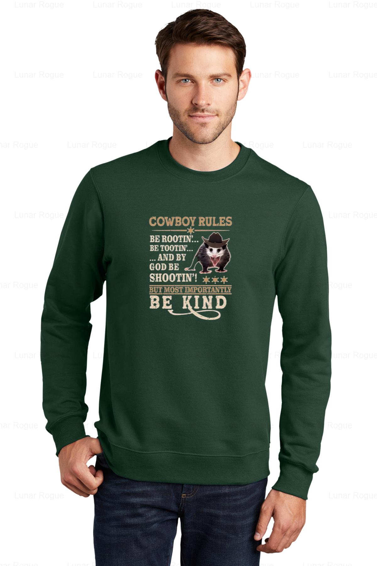 Be Rootin Be Tootin Be Kind Funny Cowboy Rules Meme Graphic Sweatshirt ...