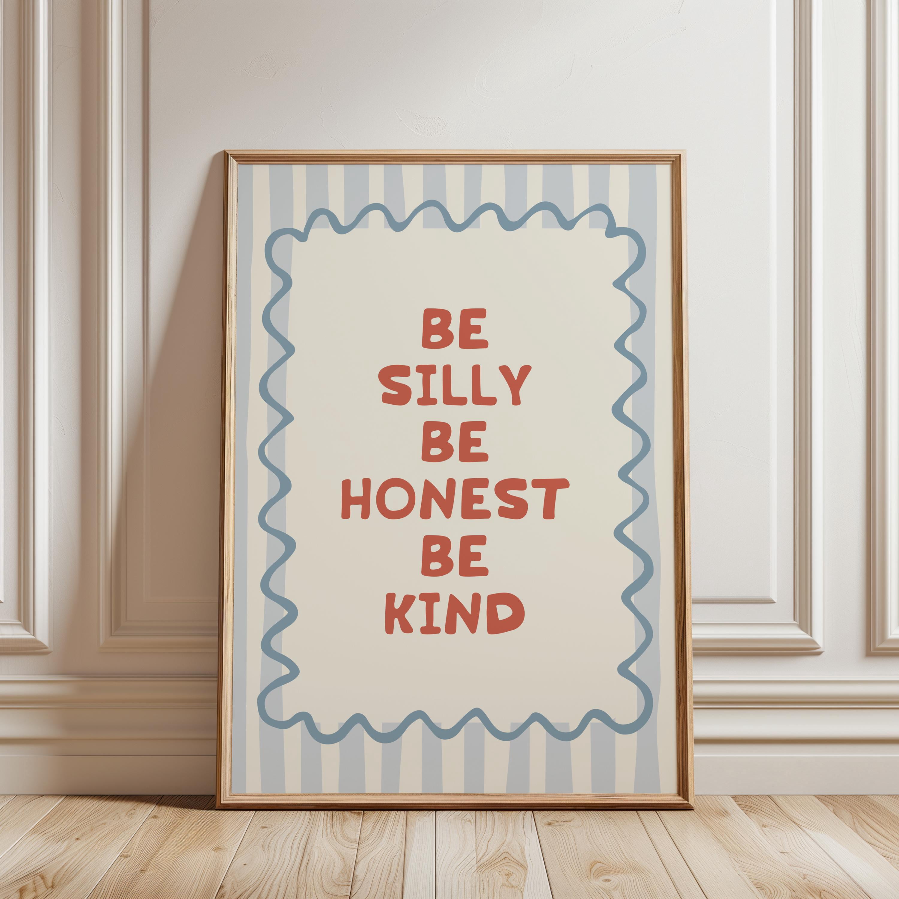 Be Silly Be Honest Be Kind Retro Print, Retro Kids Room Decor, vintage ...