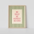Be Silly Be Honest Be Kind Soft Retro Sage Quote, Unframed Poster ...