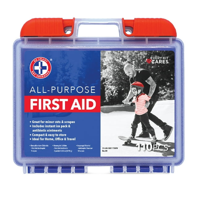 Be Smart Get Prepared 110 Piece First Aid Kit - Walmart.com